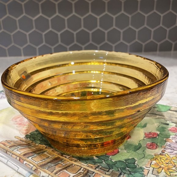 BLENKO | Kitchen | Vintage Blenko Art Deco Stepdown Glass Bowl | Poshmark